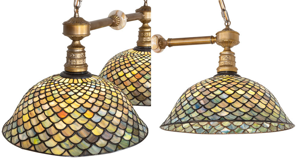 37"W Tiffany Fishscale 2 Lt Island Pendant-Highlight Your Island ...