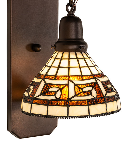 8"W Greek Key Wall Sconce-Unique & Upscale! – Smashing Stained Glass ...