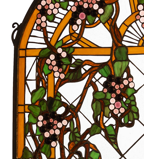 Design Toscano Stained Glass Panel - Fruit Of The Vine Grape Window ...