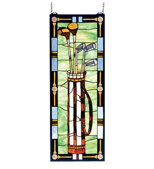 12"W X 32"H Golf Stained Glass Window-Perfect For Golfer or Club House ...