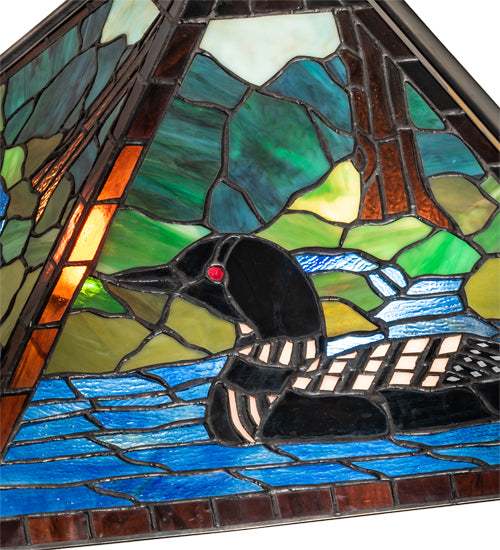 24"W Wildlife Loon Stained Glass Wall Sconce-Add To Your Lodge Decor ...