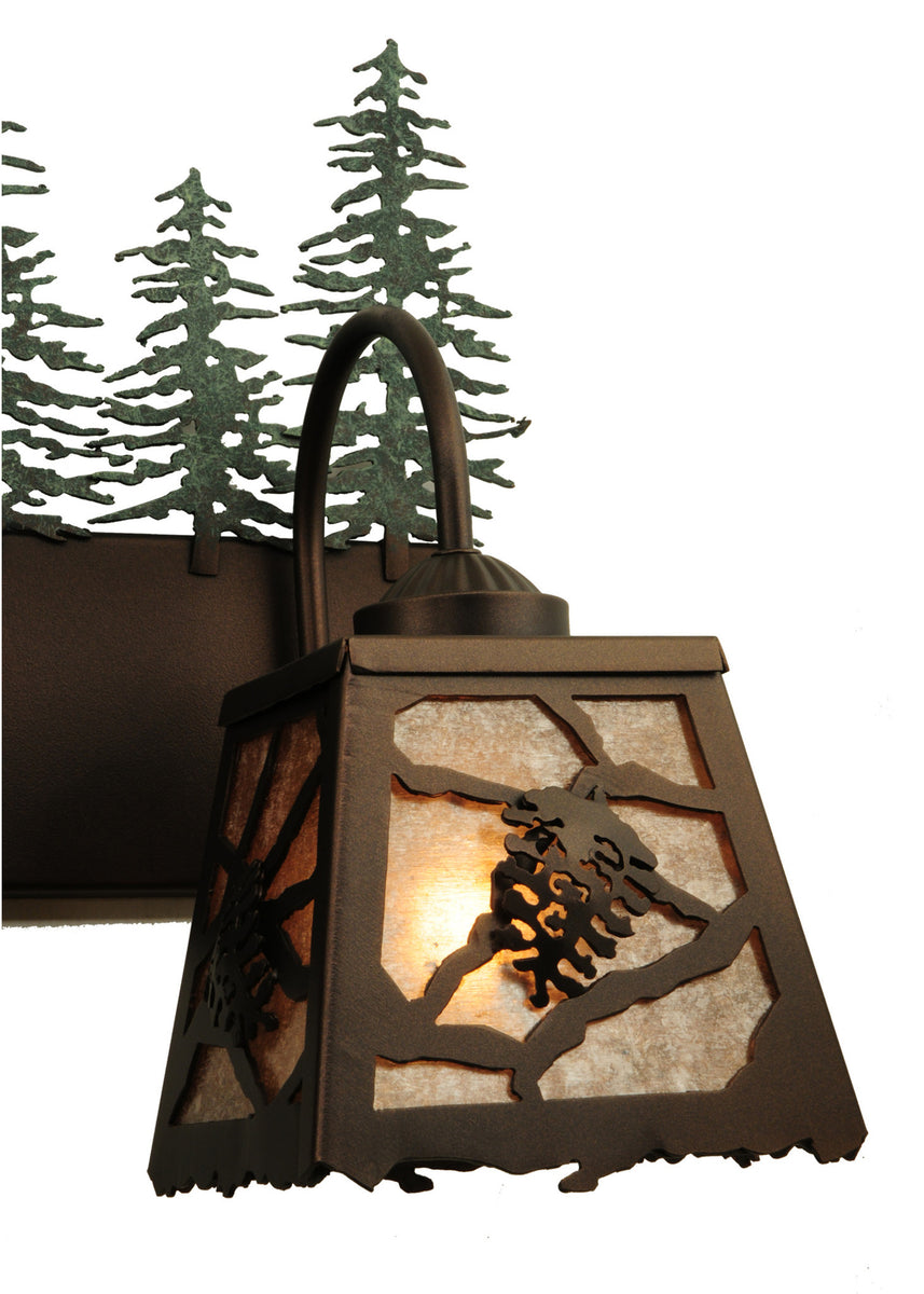 35"W 4 Lt Spruce Pine Vanity Light-Light Up Your Rustic Vanity ...