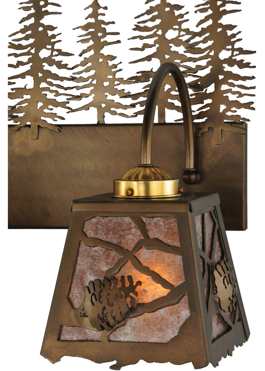 28"L Rustic Lodge Spruce Pine 3 Lt Vanity Light-Light Up Your Vanity ...