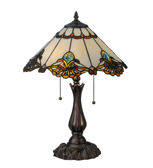 21"H Shell With Jewels Stained Glass Table Lamp-Accent Your Decor ...