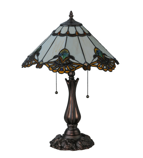 21"H Shell With Jewels Stained Glass Table Lamp-Accent Your Decor ...