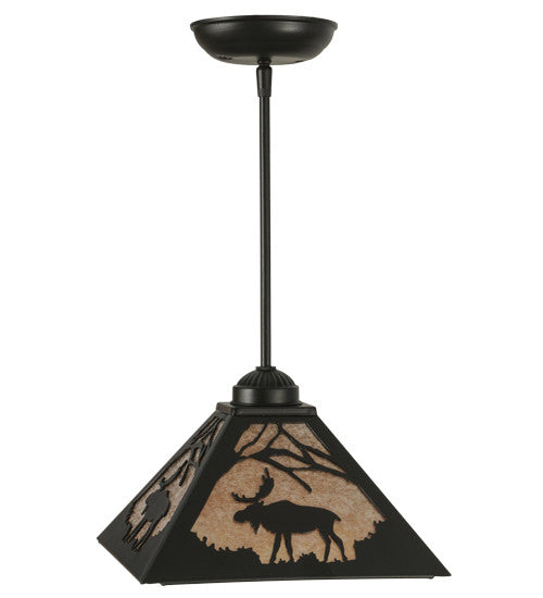 10"Sq Lone Moose Rustic Wildlife Pendant-Add to Your Lodge Style Home ...