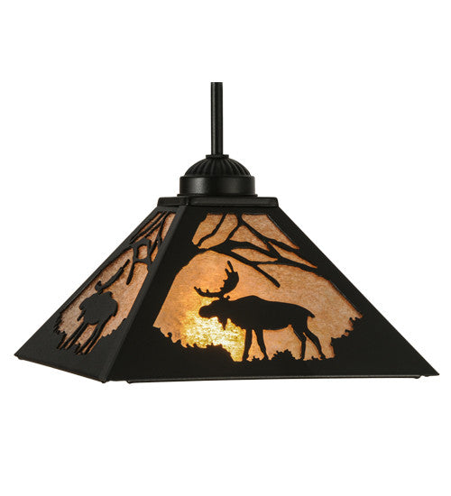 10"Sq Lone Moose Rustic Wildlife Pendant-Add to Your Lodge Style Home ...