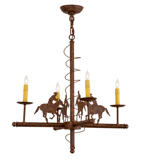 26"W Cowboy 4 Lt Chandelier-Perfect Accent For Your Southwest Home ...