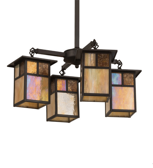 25"W Hyde Park "T" Mission 4 Lt Chandelier-Perfect Mission Centerpiece ...