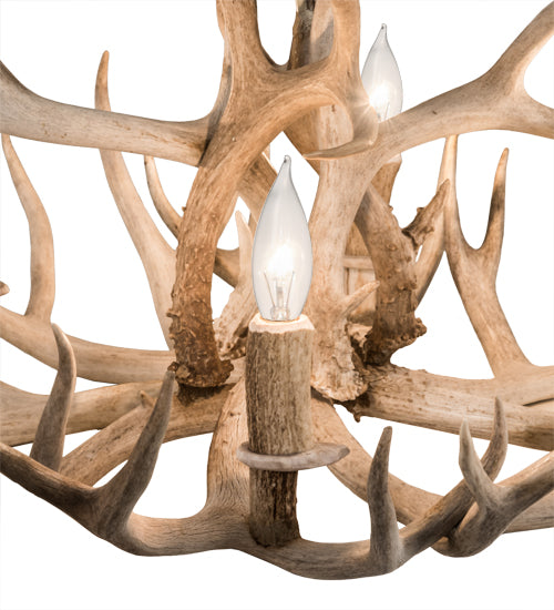 30"W Antlers Mule Deer 4 Lt Chandelier-Stunning Rustic Chandelier ...