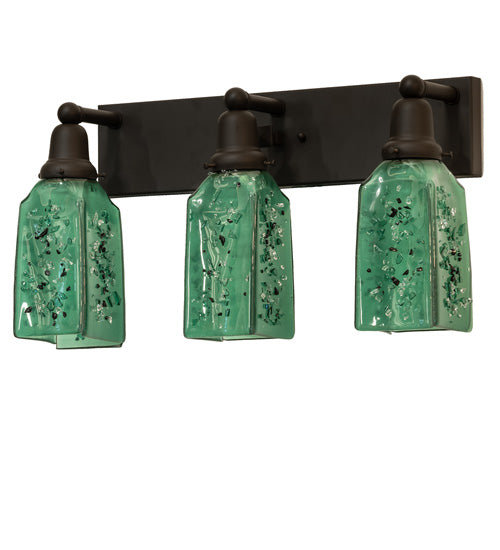 24"W Metro Fusion Seaglass 3 Lt Draped Vanity Light-Vanity Highlight ...