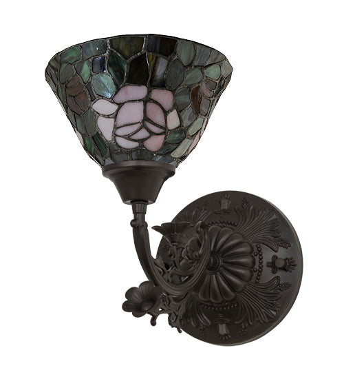 8"W Tiffany Rosebush Stained Glass Wall Sconce-Make Charming Statement ...