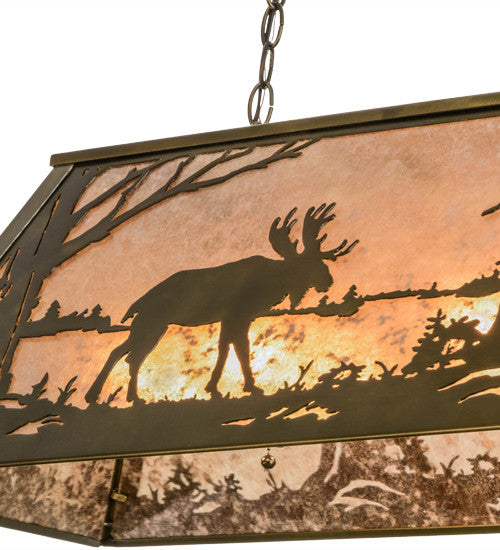 33"L Moose At Lake Island/Billiard Pendant-Accent Your Pool Table ...