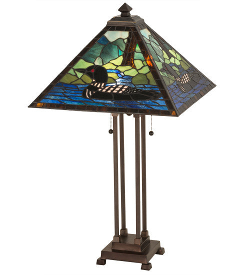 30"H Loon Tiffany Wildlife Table Lamp-Focal Point For Your Lodge Home ...